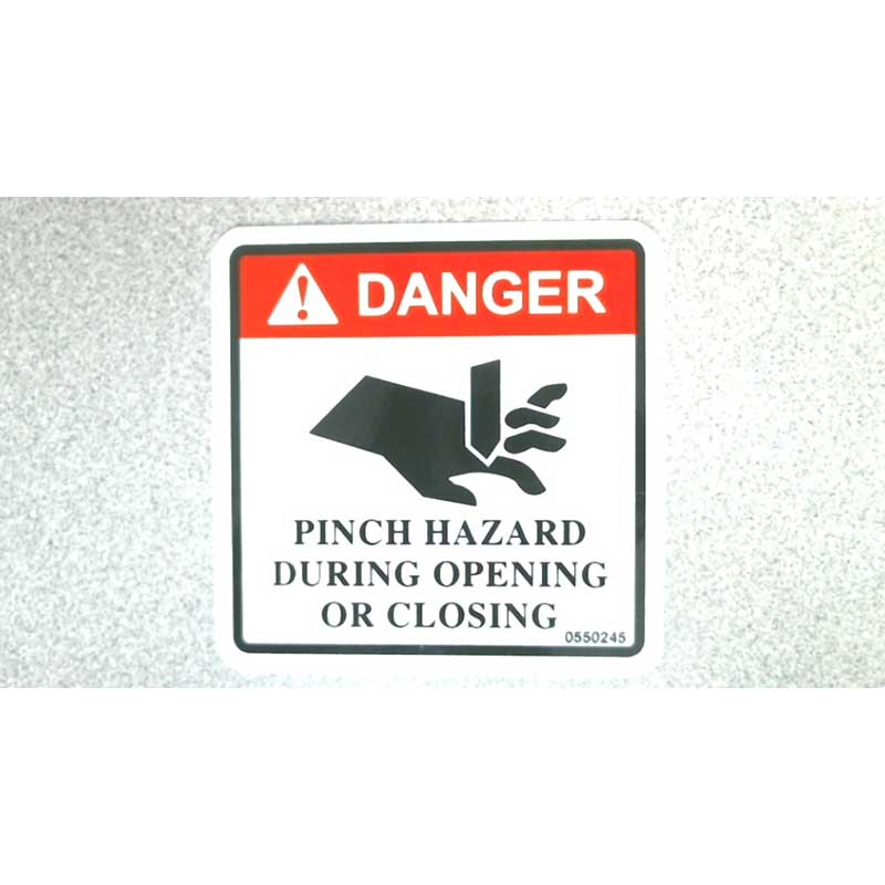 DECAL, DANGER PINCH HAZARD (550245) 550245 - Piranha Metal Fabrication ...